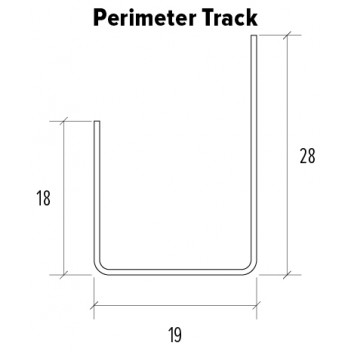 SPEEDLINE SWL60 Wall & Ceiling Perimeter Track 18 x 19 x 28mm x 3000mm