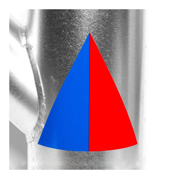 Albion DUCTM01 Duct ID Triangles CONDITIONED AIR Red/Blue (5/sheet)