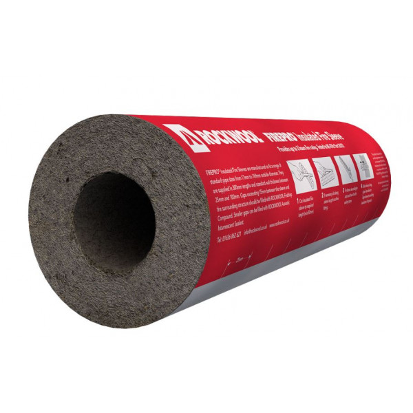 Rockwool 128105 Insulated Fire Sleeve 80mm od x 25mm x 300mm