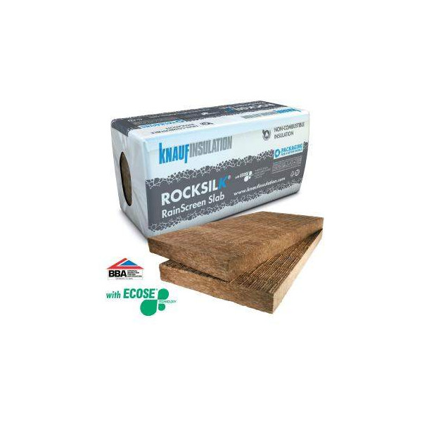 Knauf 640911 Rocksilk Rainscreen Slab 75mm x 600mm x 1.2m (6pk)