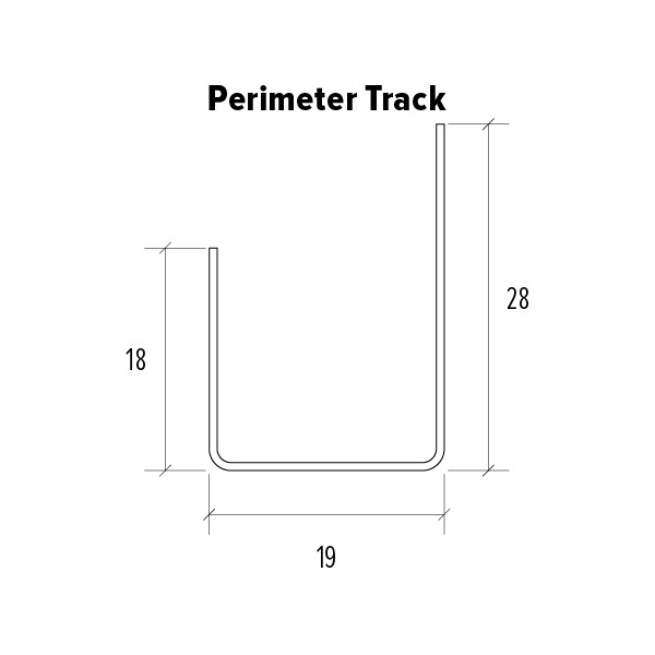 SPEEDLINE SWL60 Wall & Ceiling Perimeter Track 18 x 19 x 28mm x 3000mm