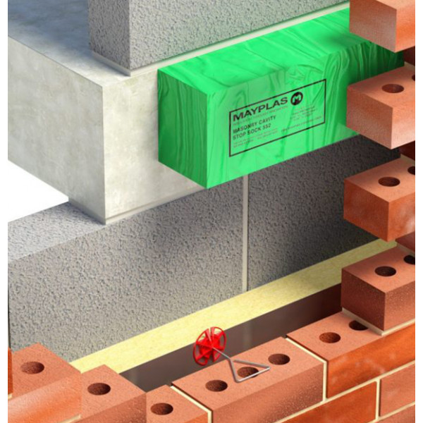 Mayplas MP552 Masonry Cavity Stop Sock 2HR 165mm x 150mm x 1.2m